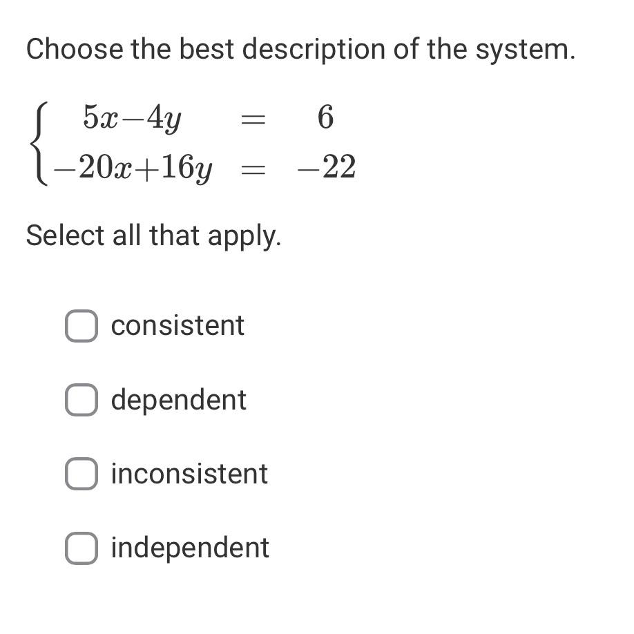 Solved Choose the best description of the | Chegg.com