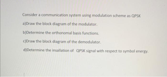 Solved Consider a communication system using modulation | Chegg.com