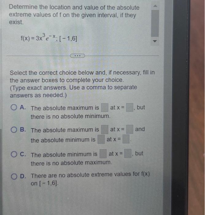Solved Determine the location and value of the absolute | Chegg.com