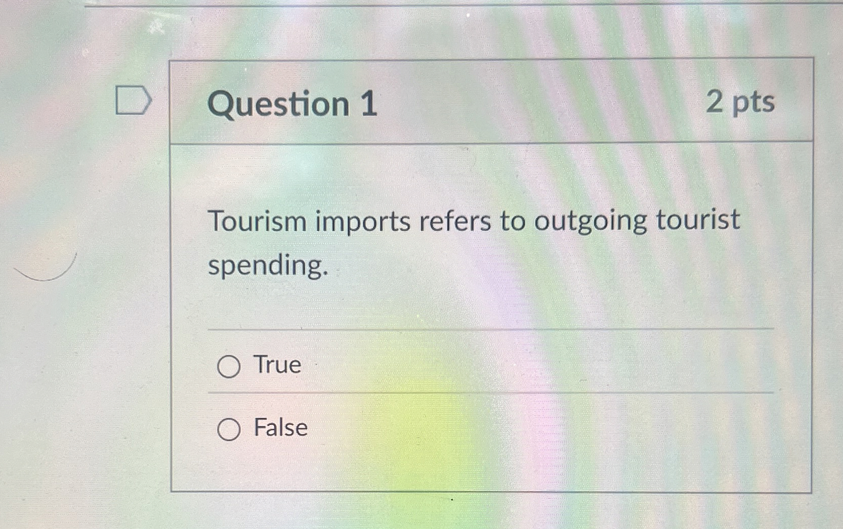 Solved Question 12 ﻿ptsTourism imports refers to outgoing | Chegg.com