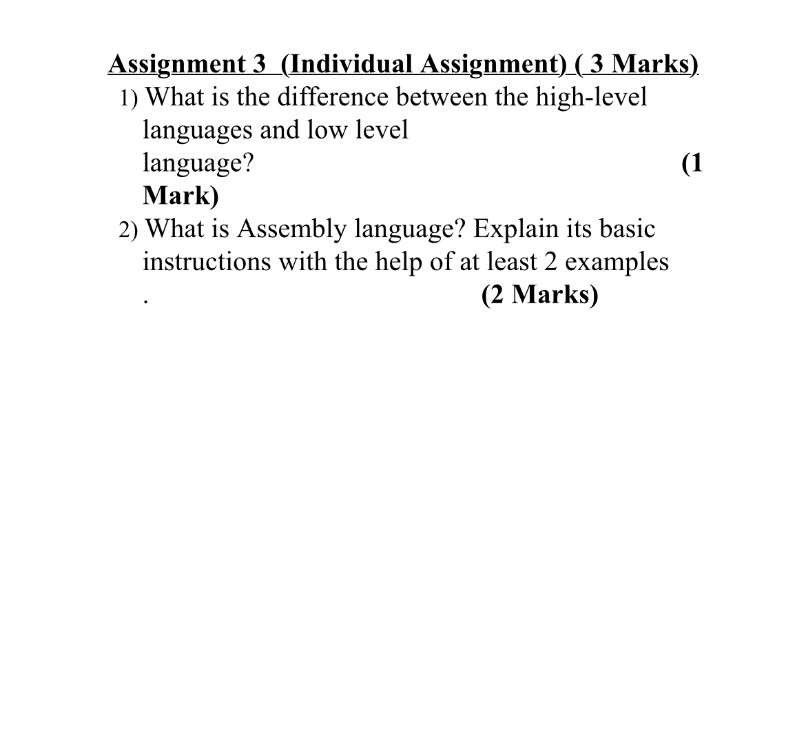 Solved Assignment 3 (Individual Assignment)_(3 ﻿Marks).What | Chegg.com