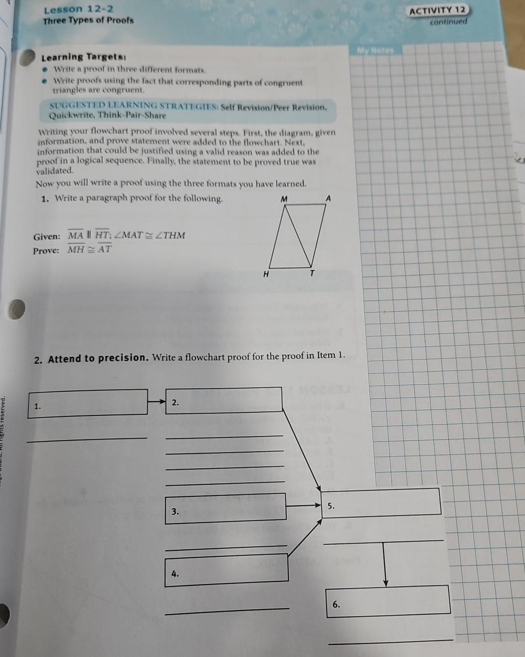 Solved Lesson 12-2Three Types of ProofsACTIVITY | Chegg.com