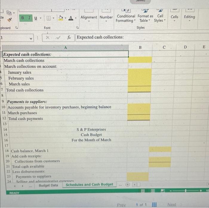 Solved Answers needed for the highlighted cells, formula | Chegg.com