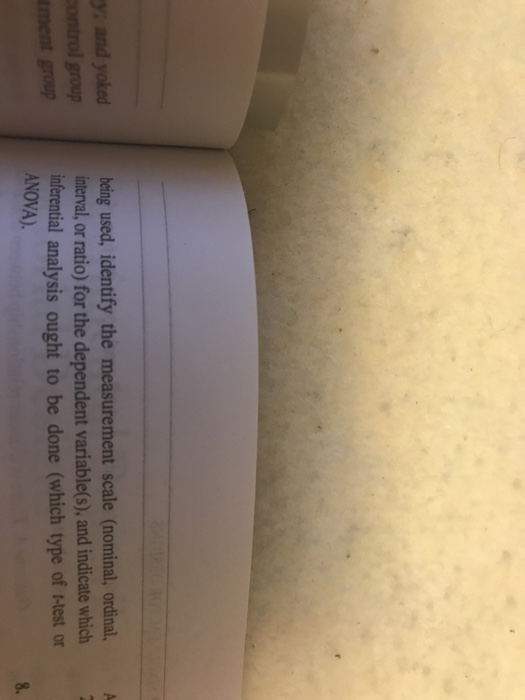 Solved 8. Research Example 18-A Yoked ked Control Group | Chegg.com