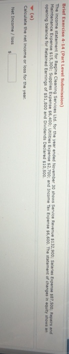 Solved Brief Exercise 4-14 (Part Level Submission) The | Chegg.com