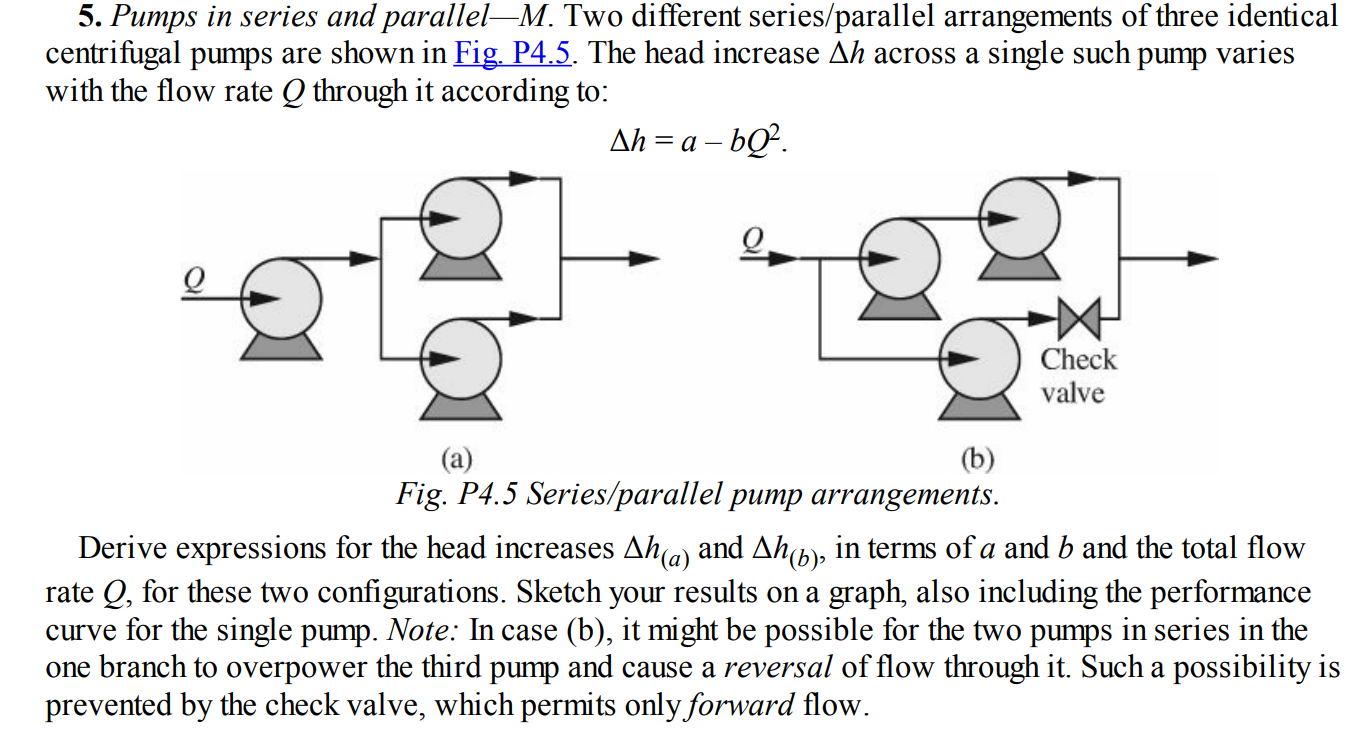 Solved Pumps in series and parallel -M. ﻿Two different | Chegg.com