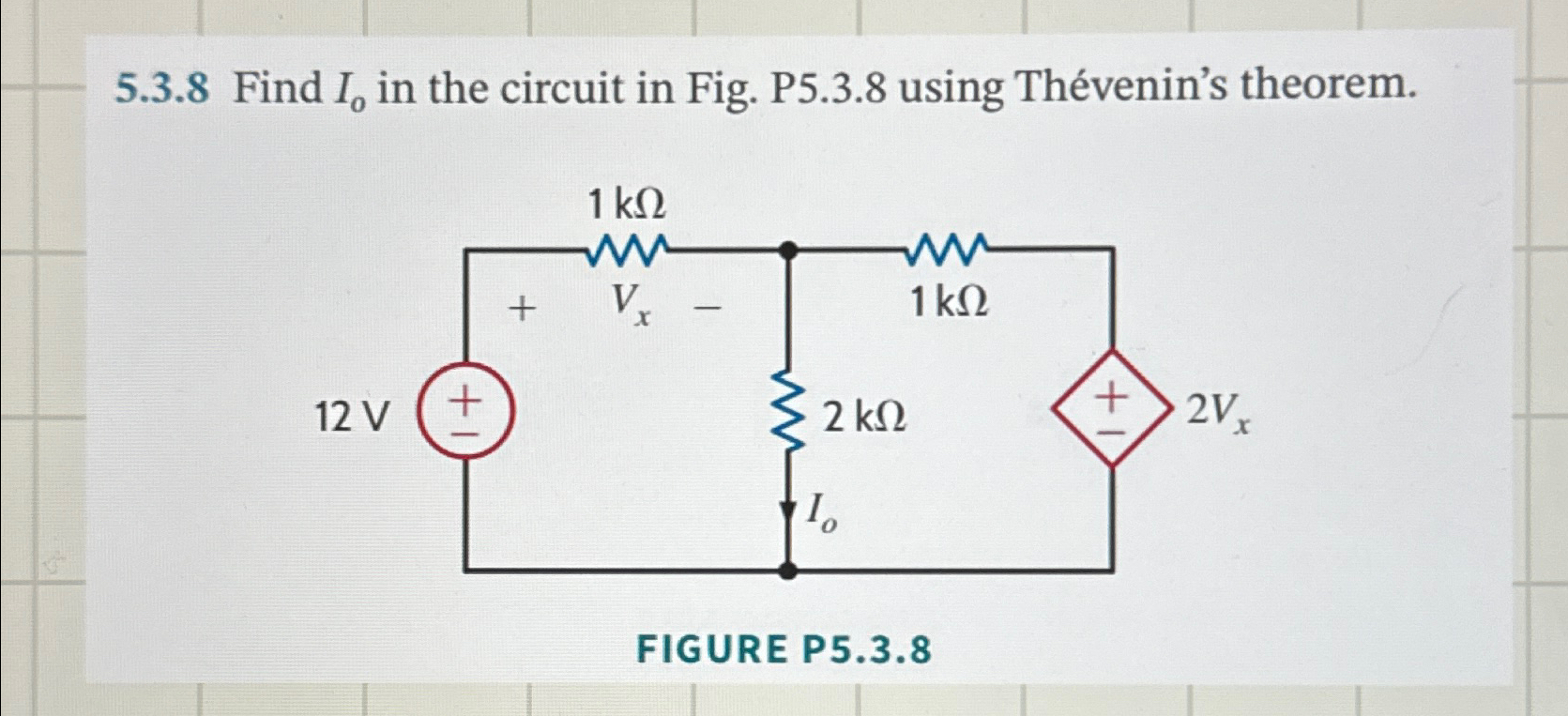 Solved 5.3.8 ﻿Find Io ﻿in the circuit in Fig. P5.3.8 ﻿using | Chegg.com