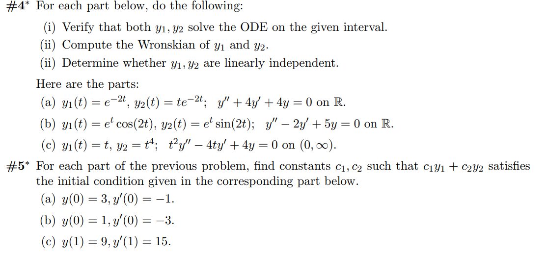 Solved #4** ﻿For each part below, do the following:(i) | Chegg.com