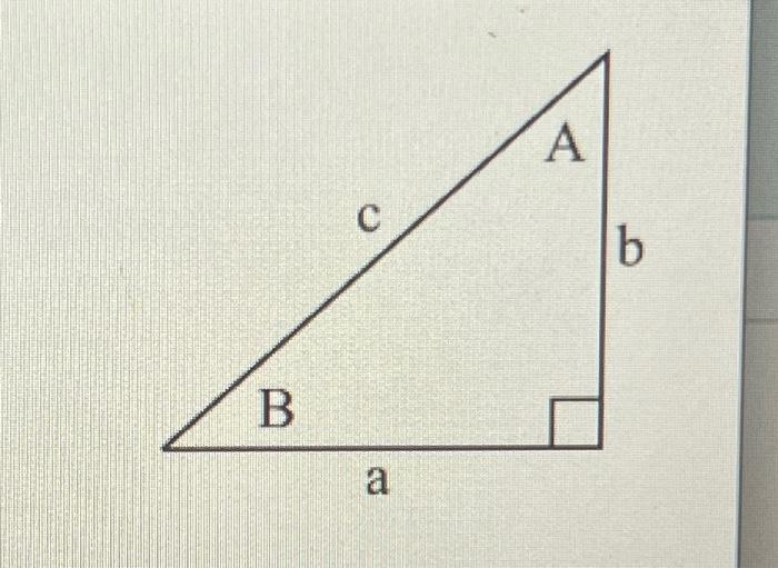 Solved Use the triangle shown on the right and the given | Chegg.com