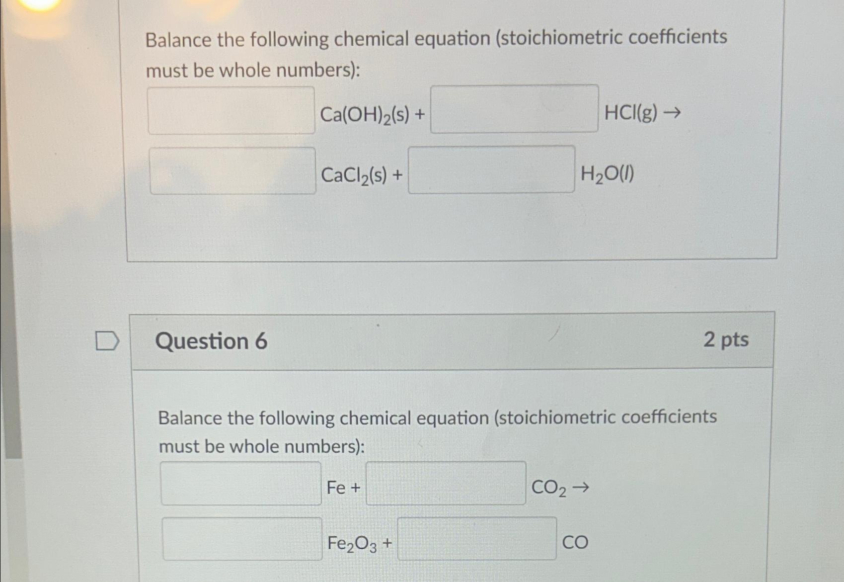 Solved Balance the following chemical equation | Chegg.com