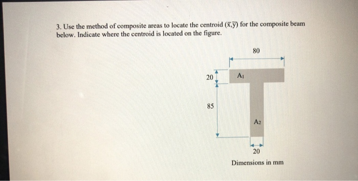 Solved 3. Use the method of composite areas to locate the | Chegg.com