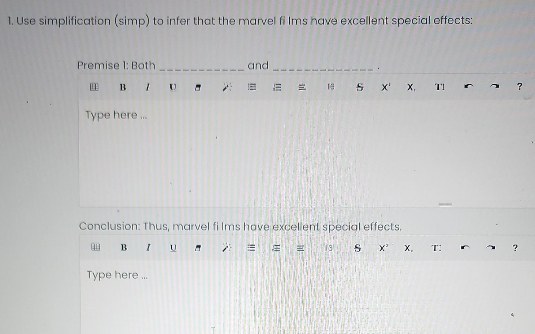 1. Use simplification (simp) to infer that the marvel | Chegg.com