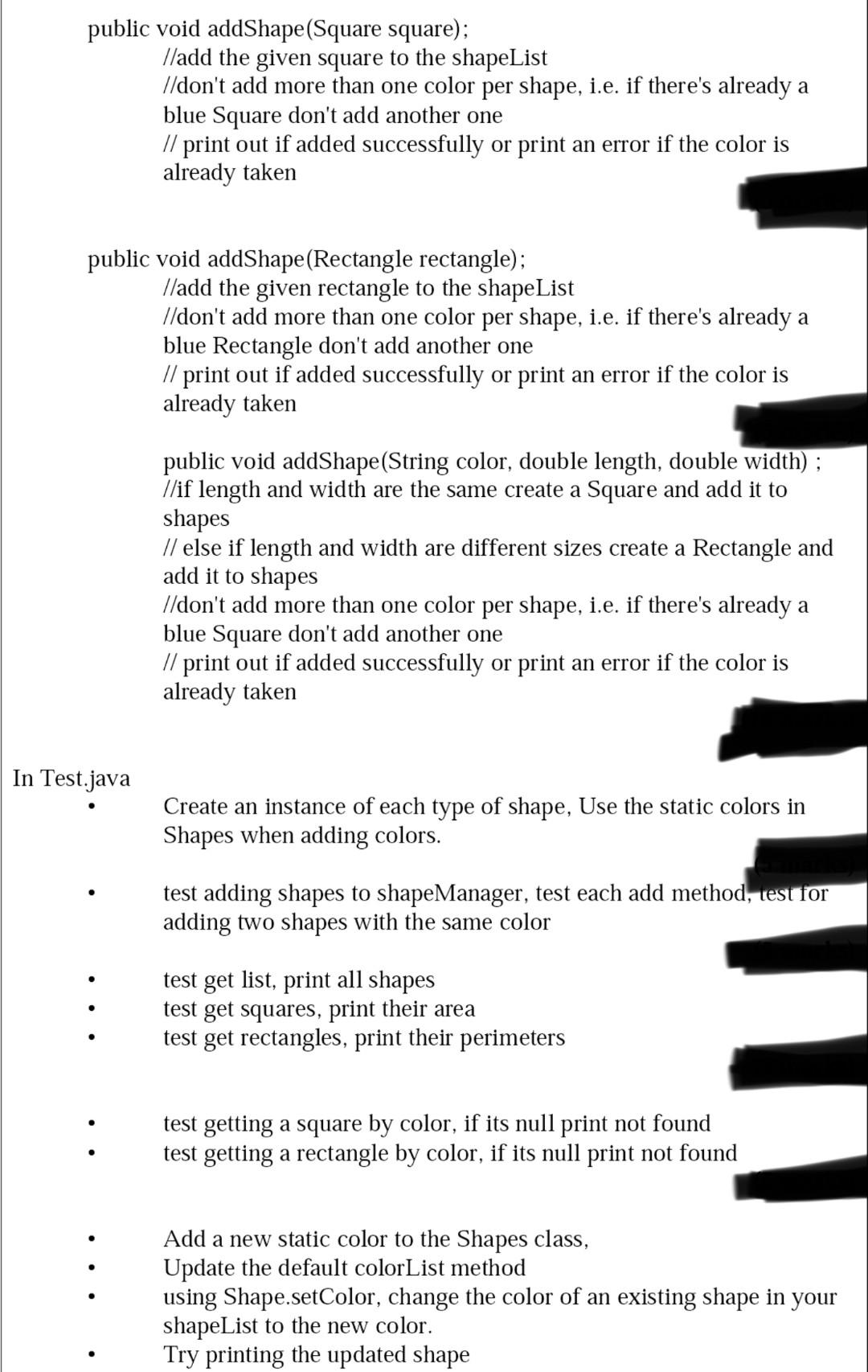 Solved iplement the Shapes interface in ShapeManager. dd the | Chegg.com