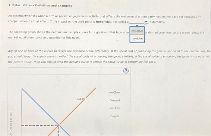 Solved 1. Externalities - Definition and examples An | Chegg.com