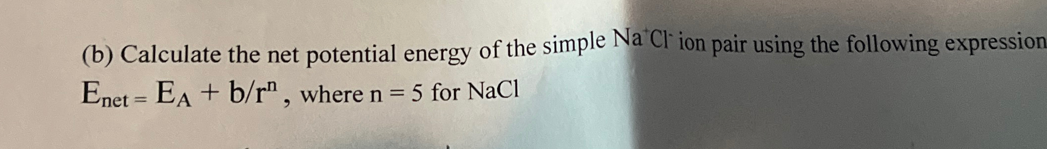 Solved (b) ﻿Calculate the net potential energy of the simple | Chegg.com