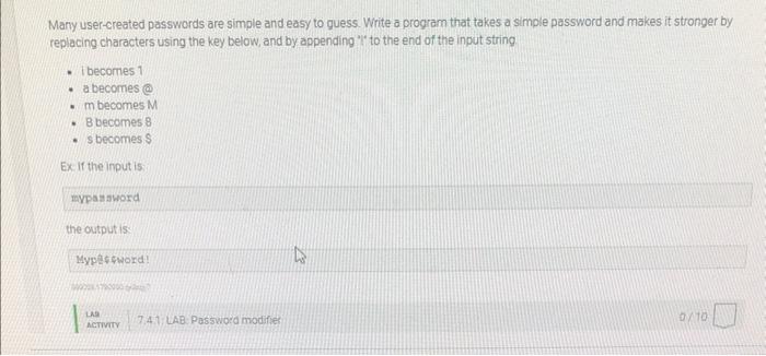 Solved Many user-created passwords are simple and easy to | Chegg.com
