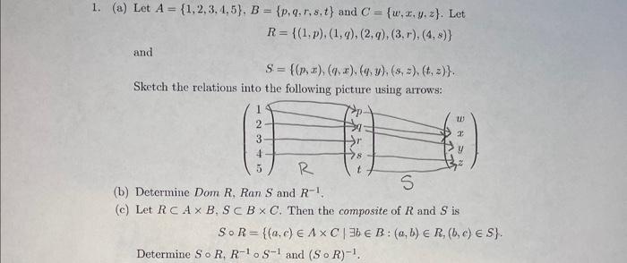 Solved (a) Let A={1,2,3,4,5},B={p,q,r,s,t} and C={w,x,y,z}. | Chegg.com
