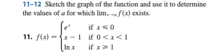 Solved 11-12 Sketch the graph of the function and use it to | Chegg.com