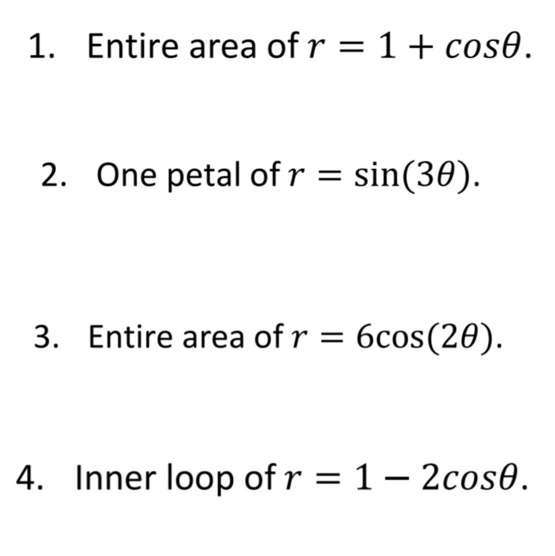 Solved For each question 1-4, graph the given polar equation | Chegg.com