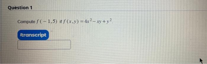 Solved f(x,y)=4x2−xy+y2 | Chegg.com