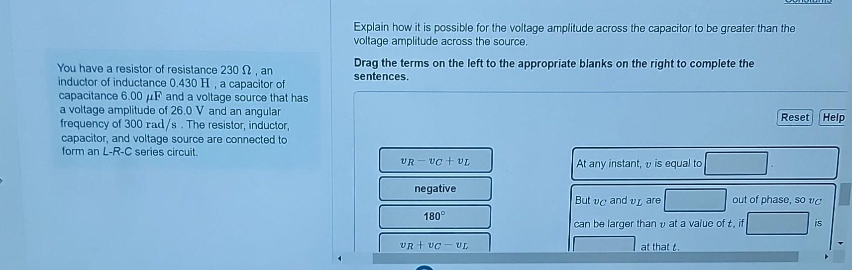 Solved Explain how it is possible for the voltage amplitude | Chegg.com