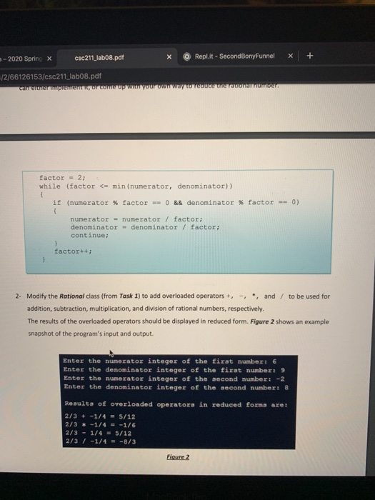 Solved 2/66126153/csc211_lab08.pdf A rational number is a | Chegg.com
