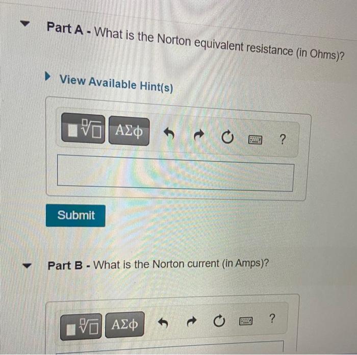 Solved Part A - What is the Norton equivalent resistance | Chegg.com