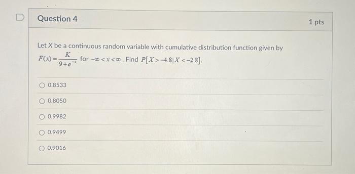 Solved Let X be a continuous random variable with cumulative | Chegg.com