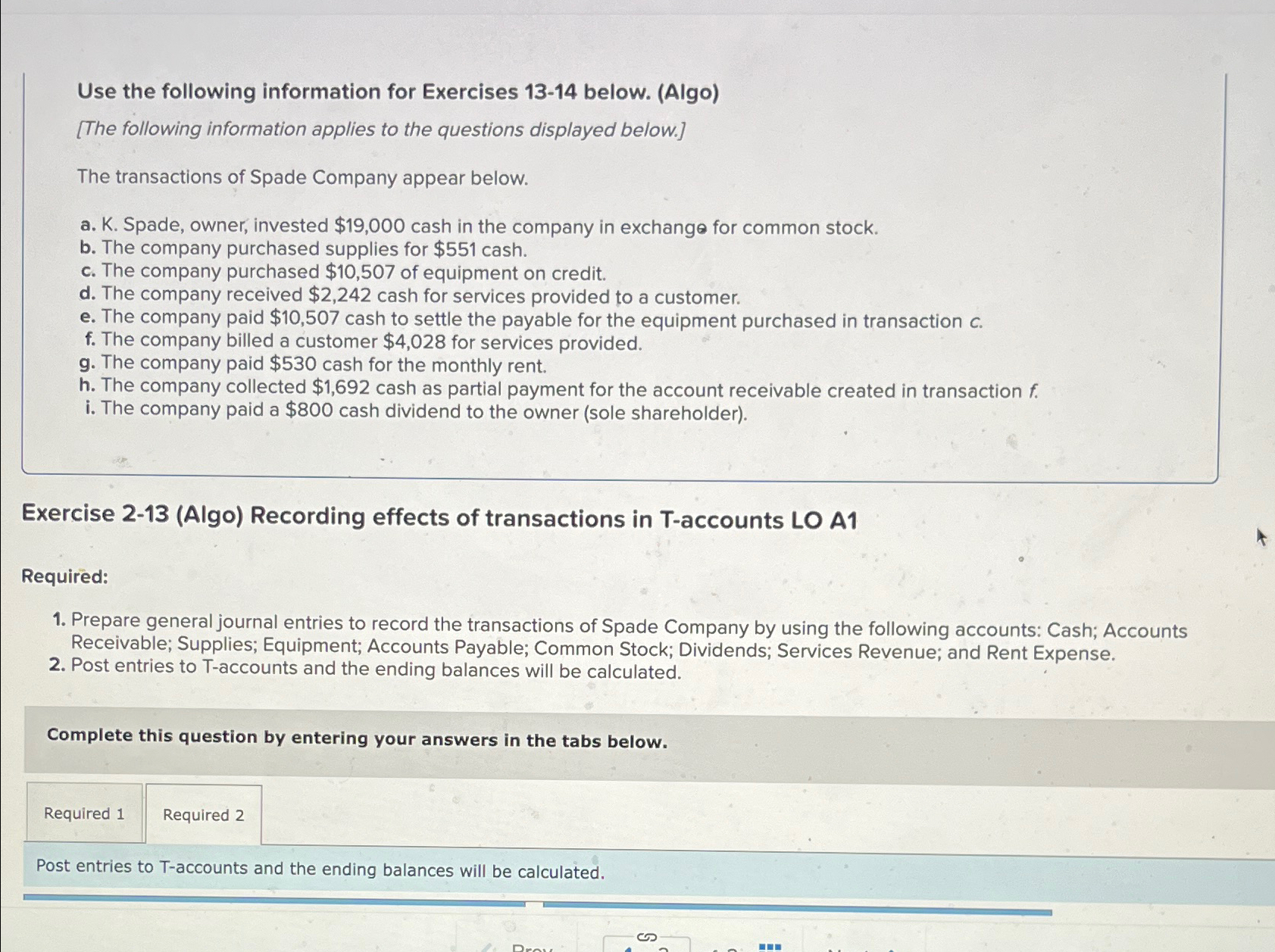 Solved Use the following information for Exercises 13-14 | Chegg.com