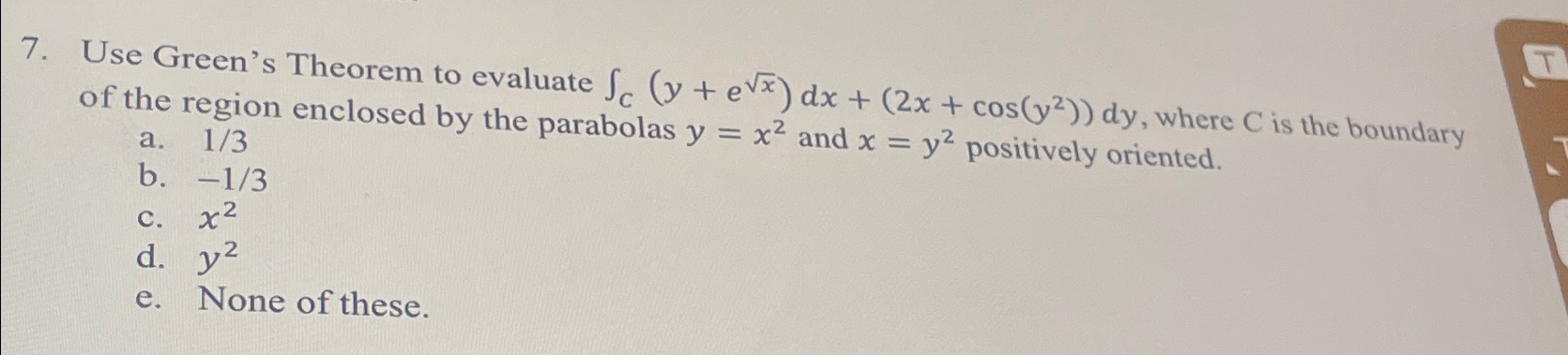 Solved Use Green's Theorem to evaluate | Chegg.com