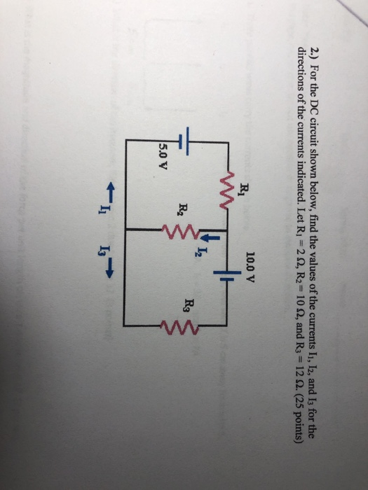Solved 2.) For the DC circuit shown below, find the values | Chegg.com