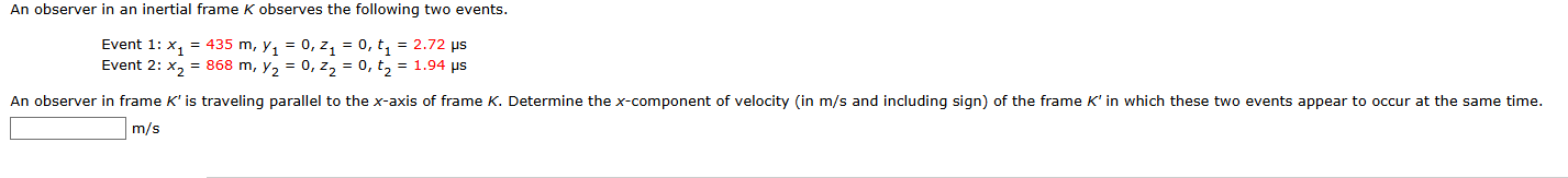 Solved An ﻿observer in an ﻿inertial frame K ﻿observes the | Chegg.com