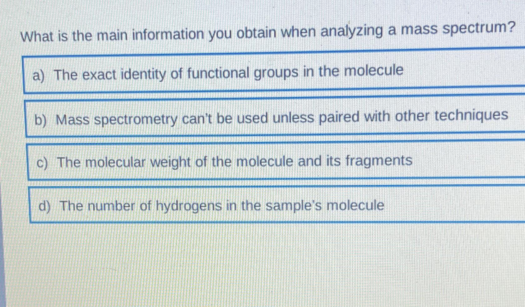 Solved What is the main information you obtain when | Chegg.com