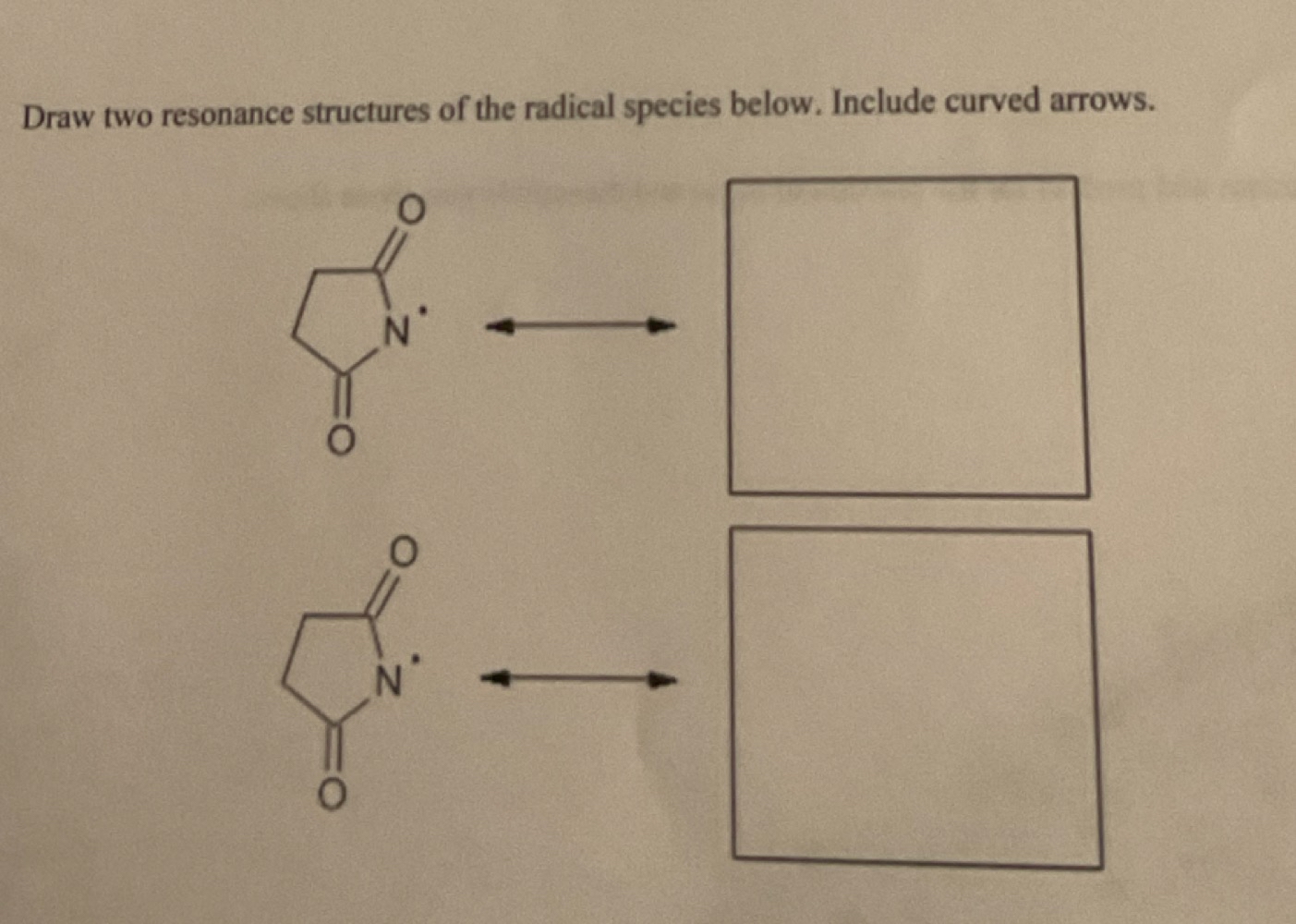 Solved Draw two resonance structures of the radical species | Chegg.com