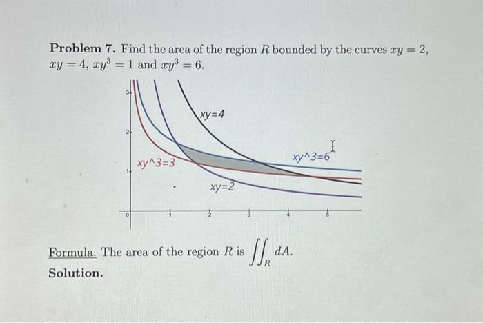 Solved Problem 7. Find the area of the region R bounded by | Chegg.com