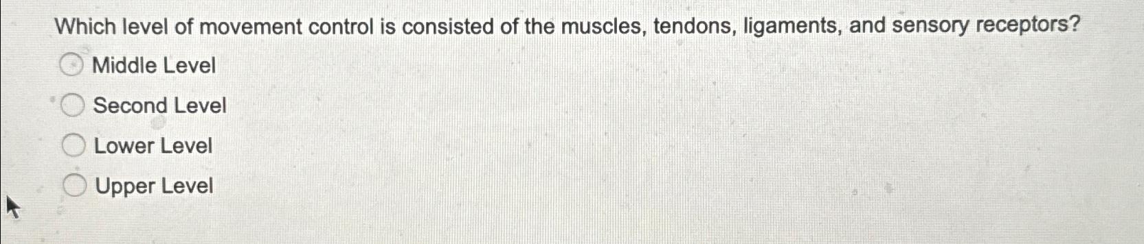 Solved Which level of movement control is consisted of the | Chegg.com