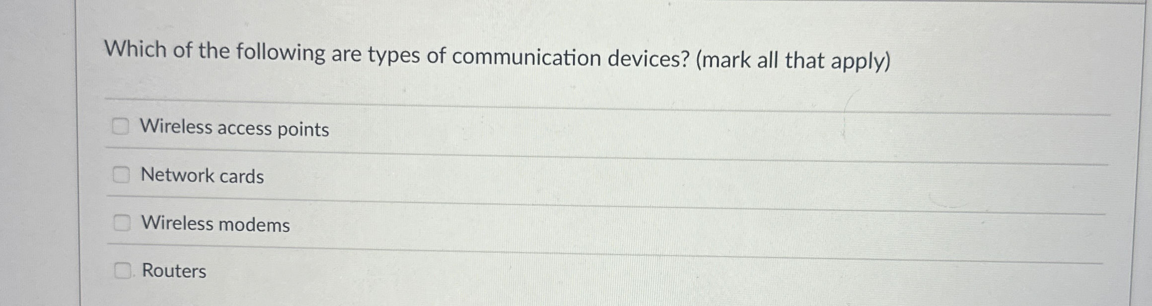 Solved Which of the following are types of communication | Chegg.com