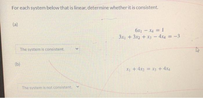 Solved For each system below that is linear, determine | Chegg.com
