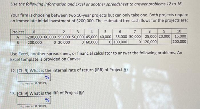 Solved Use The Following Information And Excel Or Another 3915