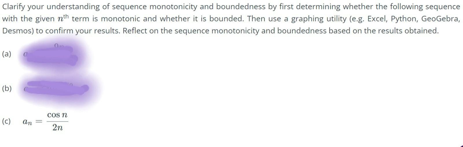 Solved Clarify your understanding of sequence monotonicity | Chegg.com