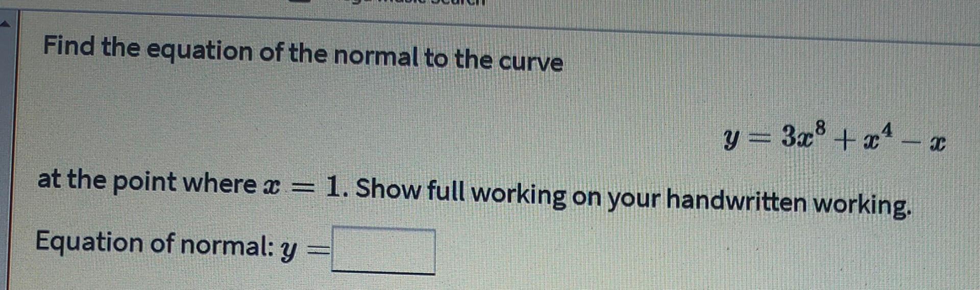 Solved Find the equation of the normal to the curve y= 3.c + | Chegg.com