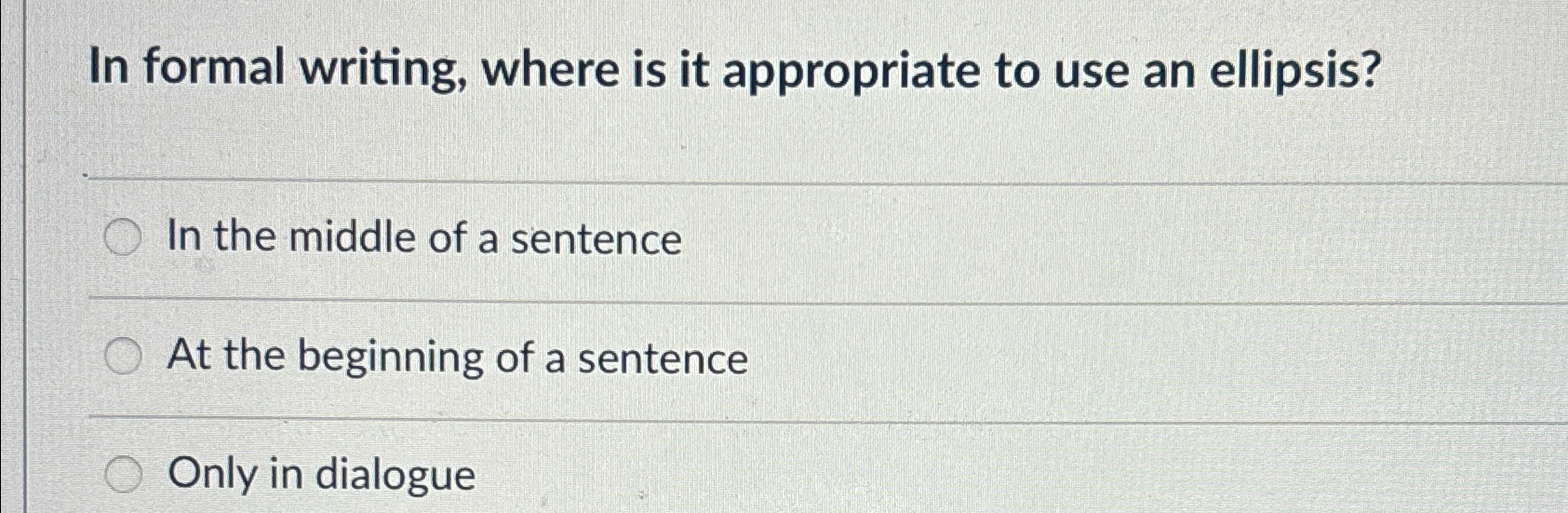 Solved In formal writing, where is it appropriate to use an | Chegg.com