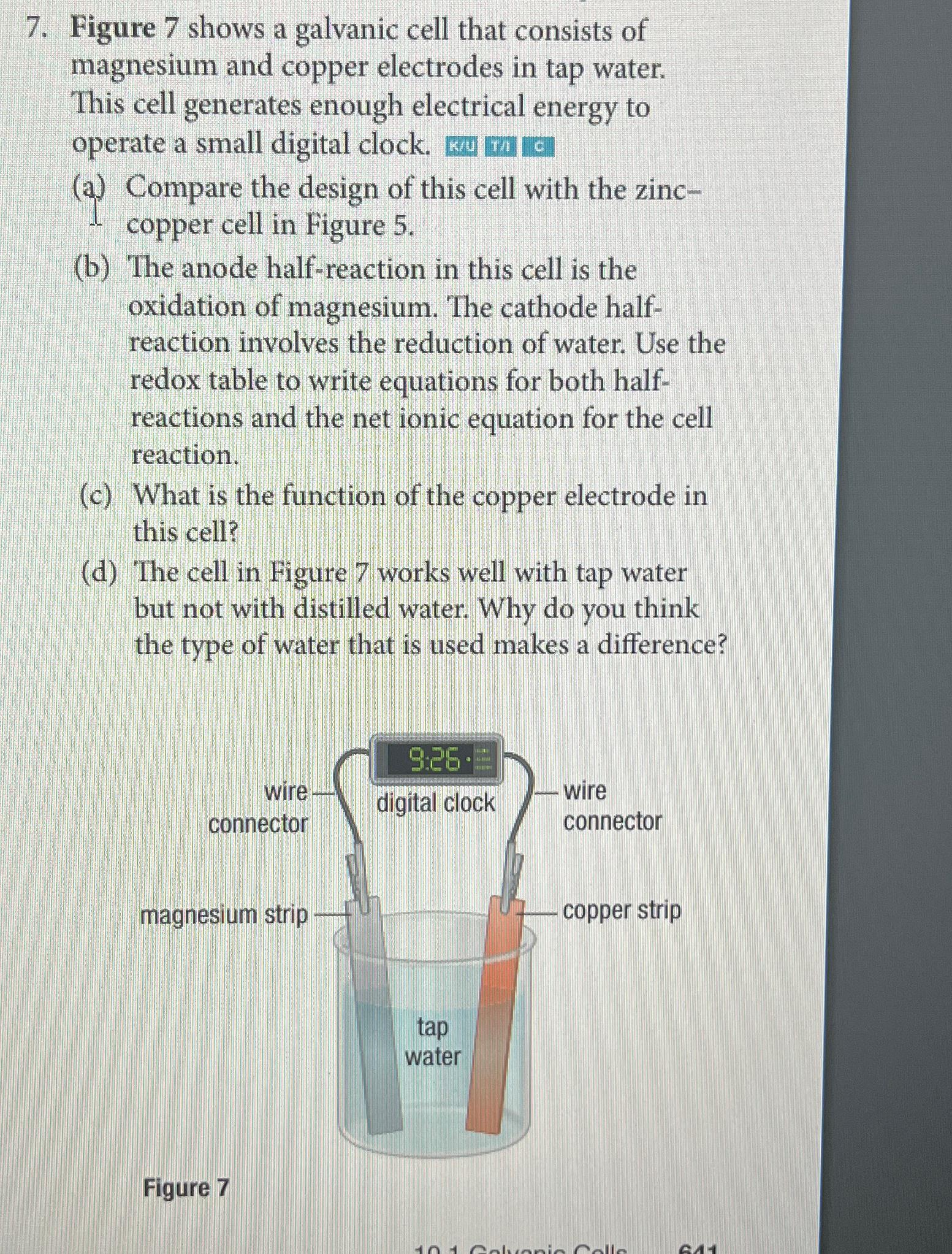 Solved Figure 7 ﻿shows a galvanic cell that consists of | Chegg.com