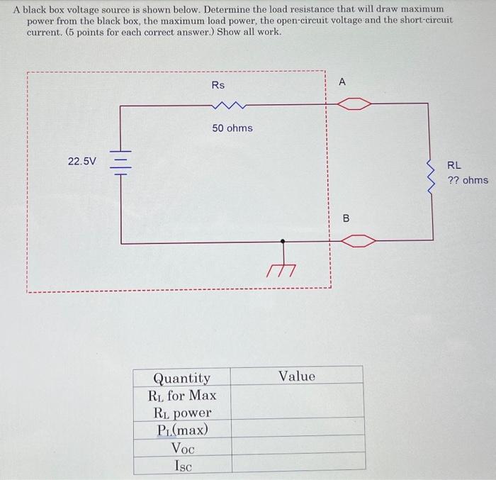 Solved A black box voltage source is shown below. Determine | Chegg.com