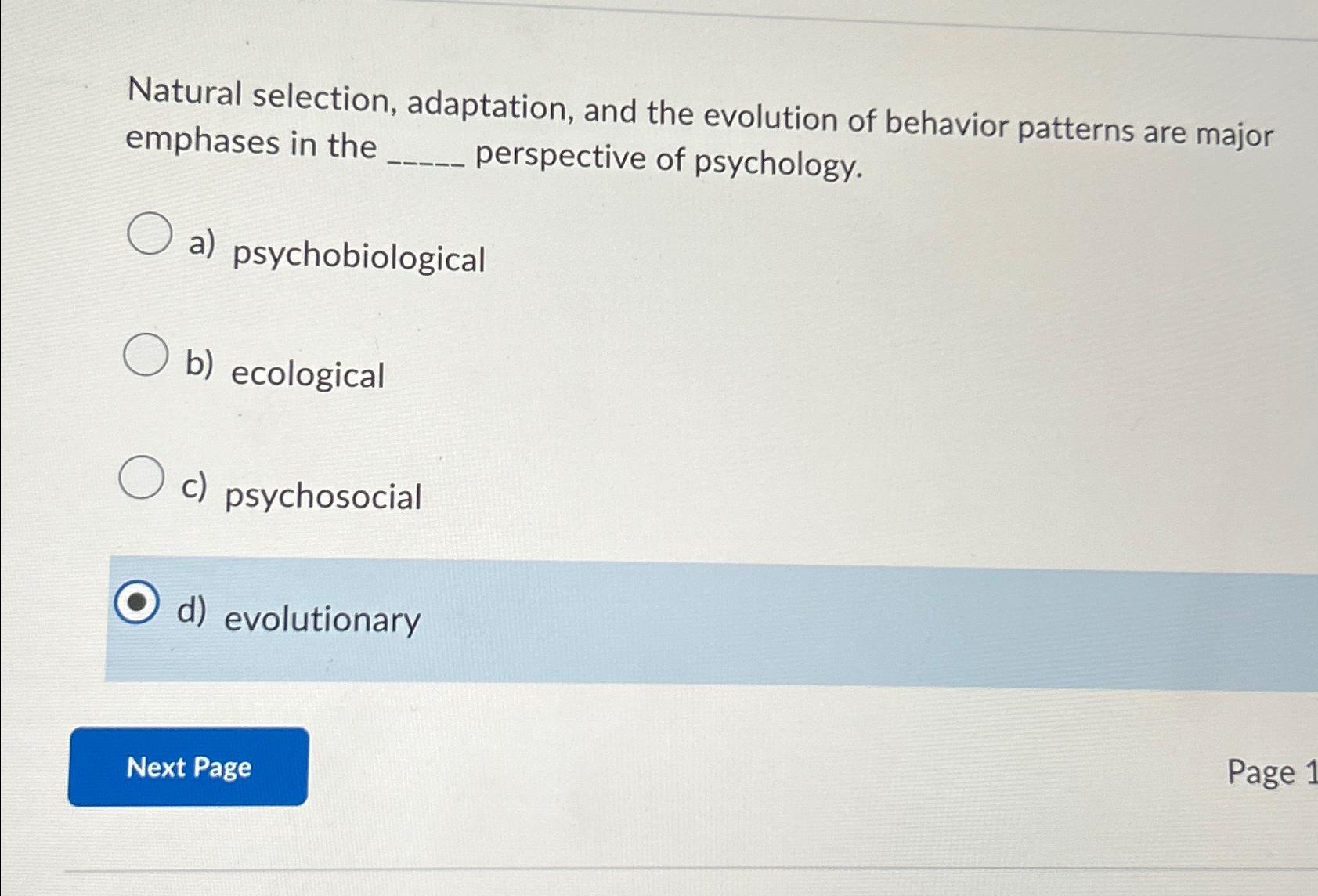 Solved Natural selection, adaptation, and the evolution of | Chegg.com