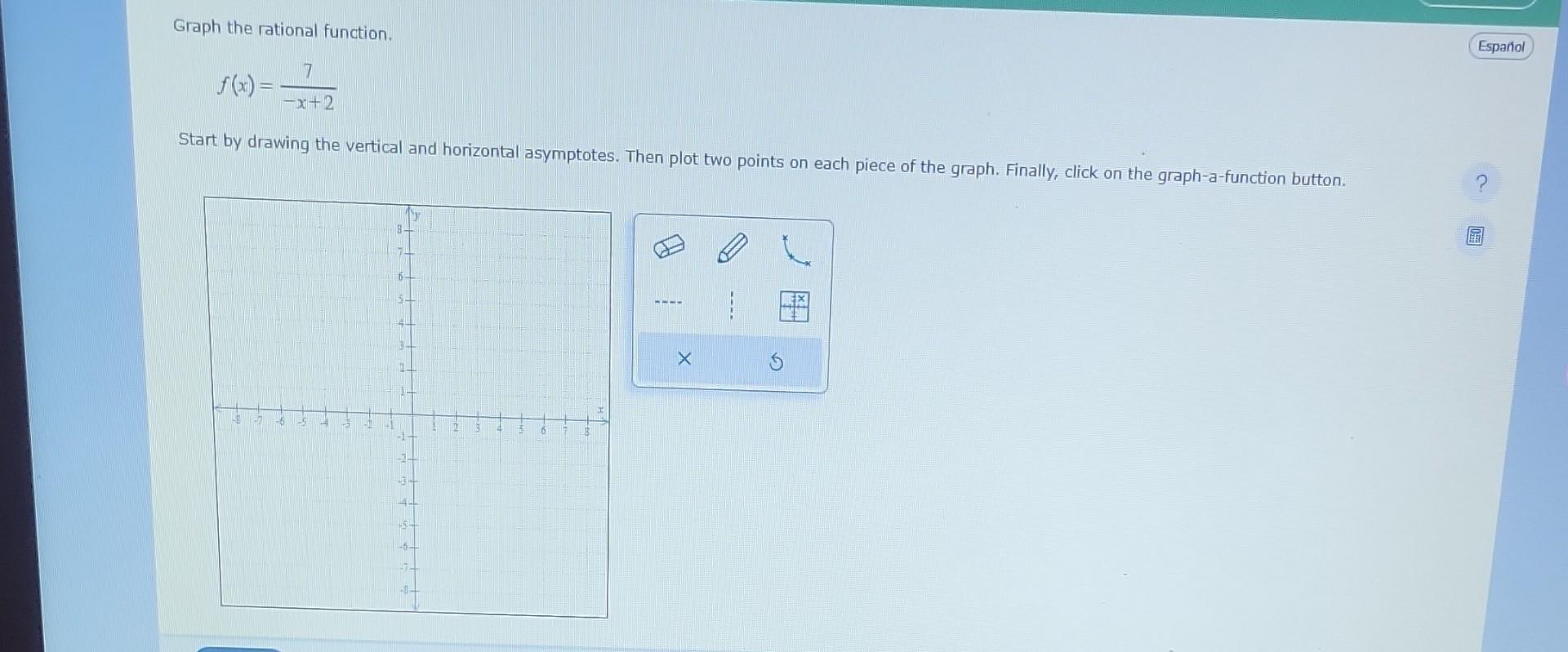 Solved Graph the rational function. f(x)=−x+27 Start by | Chegg.com