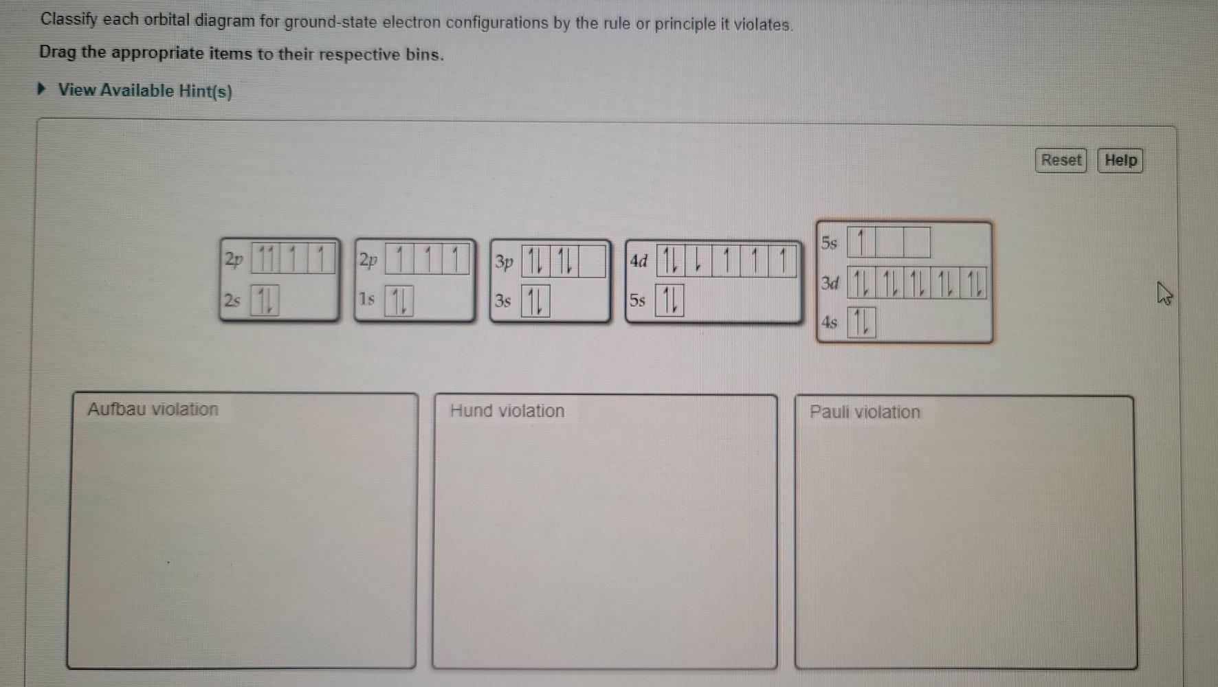 Solved Classify each orbital diagram for ground-state | Chegg.com