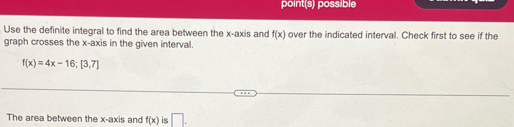 Solved Use the definite integral to find the area between | Chegg.com