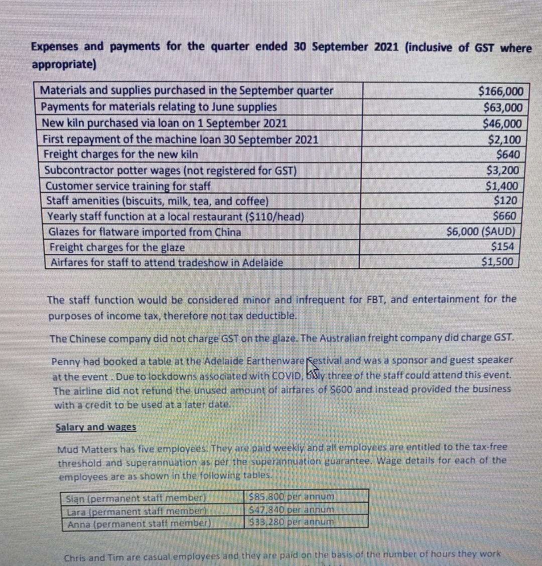 Expenses and payments for the quarter ended 30 | Chegg.com