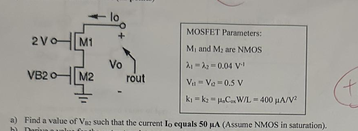 Solved Find value of VB2 ﻿such that the current Io equals | Chegg.com